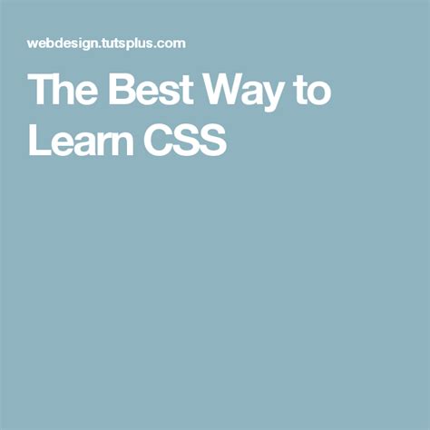 the best way to learn css