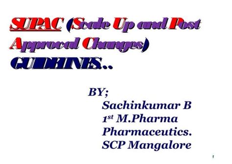 Supac Guidelines Ppt