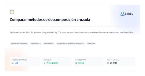 Comparar Métodos De Descomposición Cruzada Labex