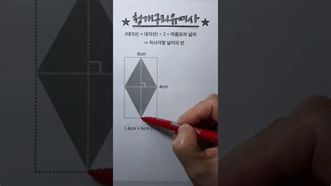 마름모 넓이 구하기 초등수학 Shorts Youtube
