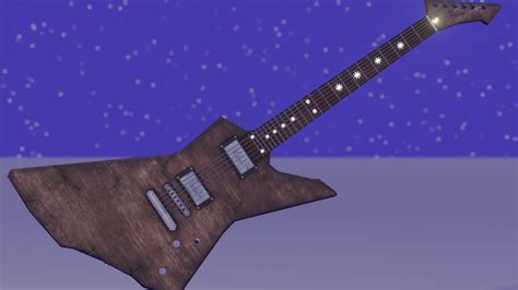 3d Model Stylized Electro Guitar Pbr Game Ready Vr Ar Low Poly