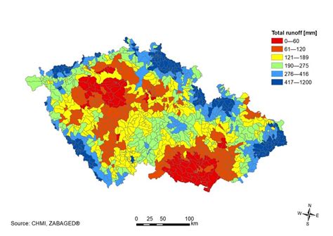 Spatial Distribution Of Average Annual Runoff Height Of Water Surface