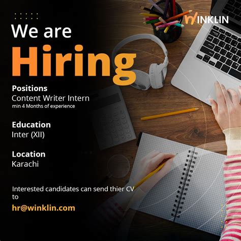 Hiring Opportunity Job Contentwriting Winklin
