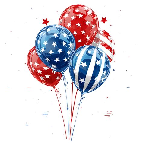 12 Png 4th Of July Balloons Clipart Images Watercolor Clipart