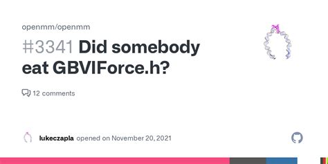 Did Somebody Eat Gbviforceh · Issue 3341 · Openmmopenmm · Github