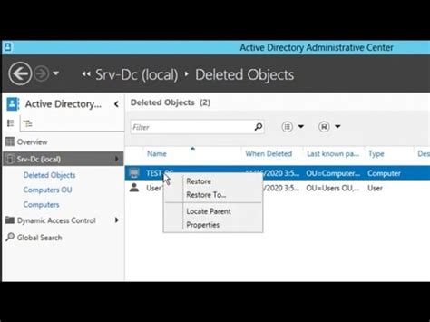 Recovery Deleted Accounts From Active Directory In Windows