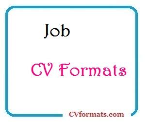 Job CV Formats CV Formats