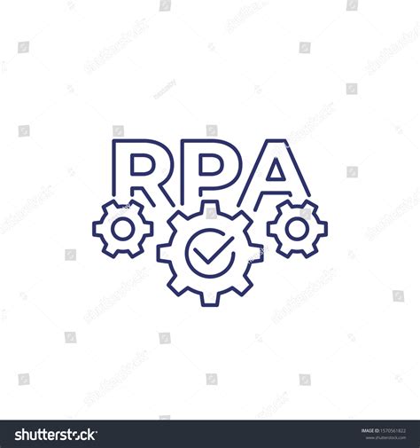 Rpa Robotic Process Automation Vector Line Stock Vector Royalty Free Shutterstock