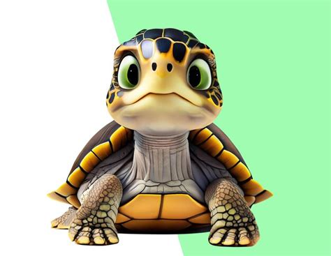 Premium Psd Happy Turtle With Its Shell