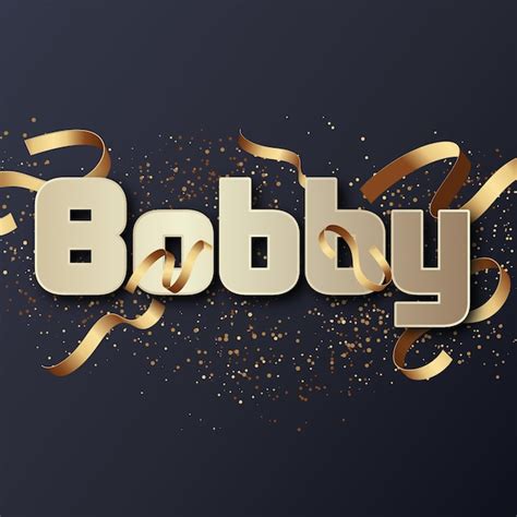Premium Photo Bobby Name Text Confetti New Year Effects Gold Text