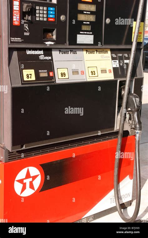 Closeup Of Gas Station Pump Showing Octane Ratings Of Unleaded Regular