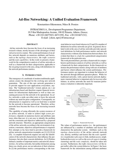 Pdf Ad Hoc Networking A Unified Evaluation Framework