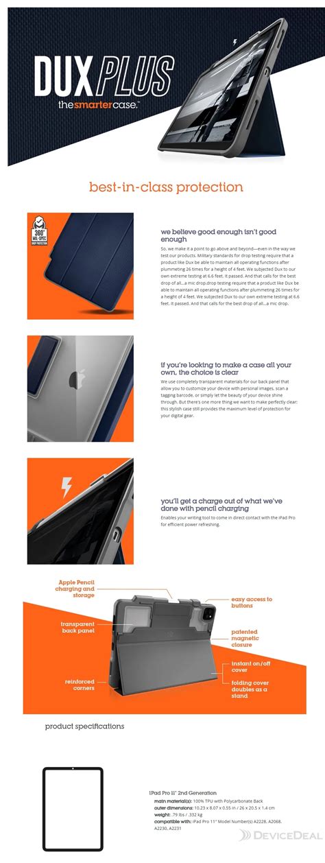 Stm Dux Plus Ipad Pro 11 4th 3rd 2nd 1st Gen Ap Midnight Blue