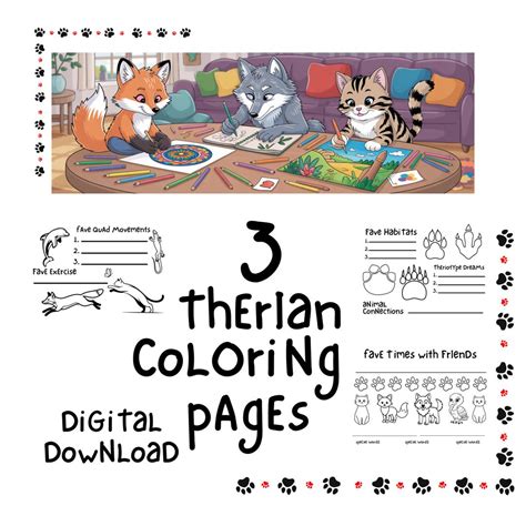 Therian Coloring Pages Quadrobics Stuff Best Friends Sharing Time