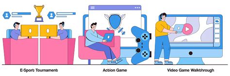E스포츠 토너먼트 액션 게임 비디오 게임 연습 인물 일러스트 팩 Brand Name Video Game에 대한 스톡 벡터 아트 및 기타 이미지 Brand Name