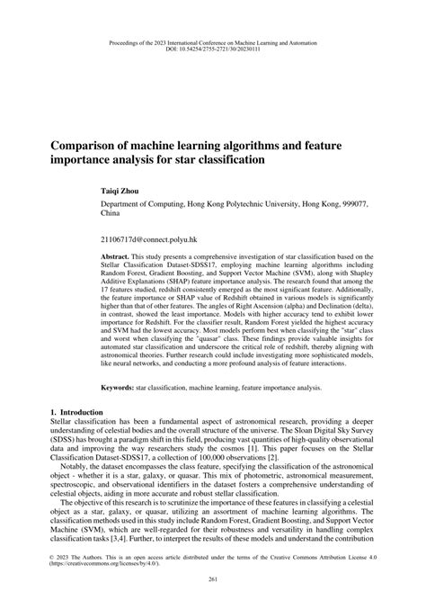 Pdf Comparison Of Machine Learning Algorithms And Feature Importance