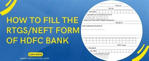 RTGS Form Of HDFC Bank How To Fill HDFC NEFT RTGS Form