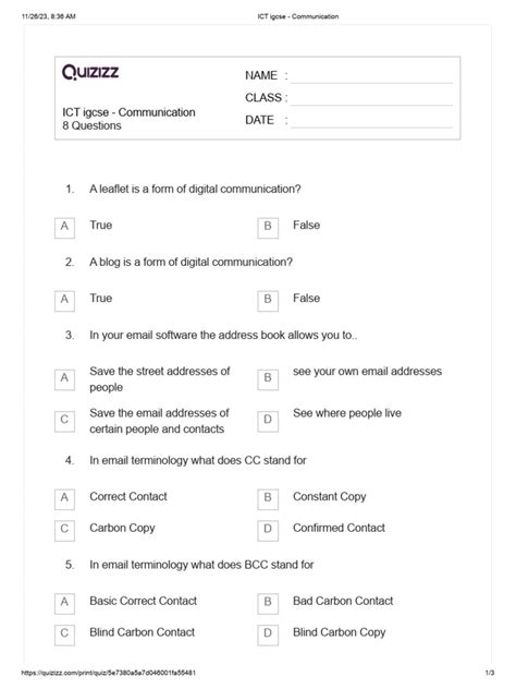 Ict Igcse Communication Pdf Communication Cyberspace