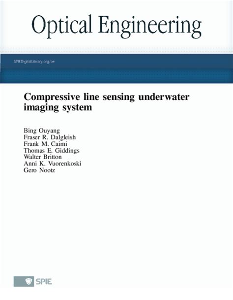 Pdf Compressive Line Sensing Underwater Imaging System Compressive Line Sensing Underwater