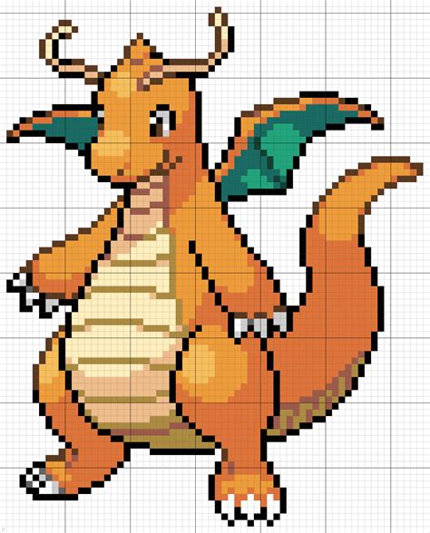 149 Dragonite Pixel Art Pokemon Pokemon Bead Pokemon Dragon Pokemon Perler Beads Pokemon