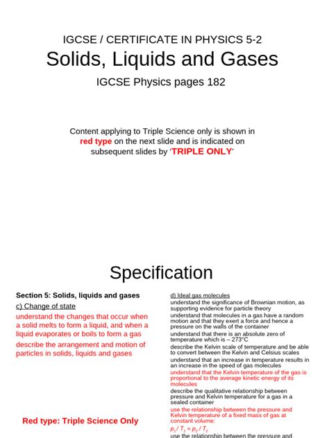 Igcse Physics Unit 9 Kinetic Molecular Theory Pdf