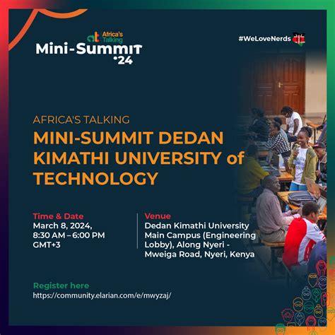 See AFRICA S TALKING MINI SUMMIT DEDAN KIMATHI UNIVERSITY Of TECHNOLOGY