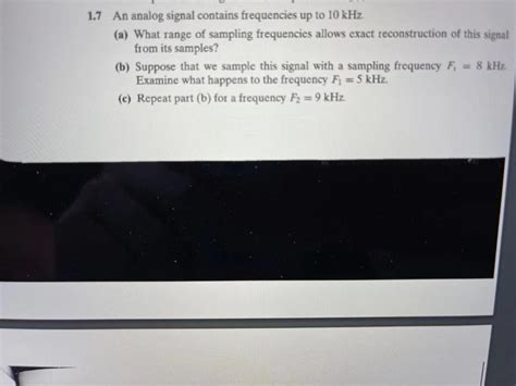 Solved An Analog Signal Contains Frequencies Up To Chegg
