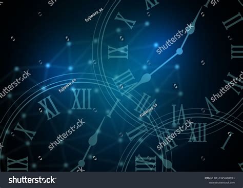 Blue Clock Image Texture Background Stock Illustration 2325468971