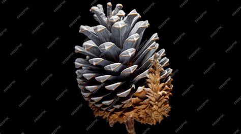 Premium Photo A Single Snowcovered Pinecone Ai Generated