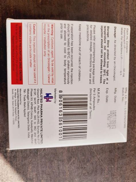 Fluorouracil Injection 500 Mg At ₹ 160vial Greater Brajeshwari
