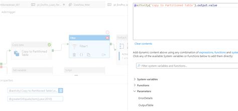Azure Synapse Data Factory Pipeline Filter Activity Usage Previous