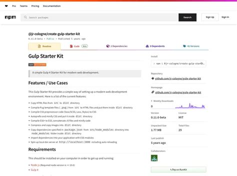 Gulp Starter Kit By Jr Cologne A Undefined Template Built At Lightspeed