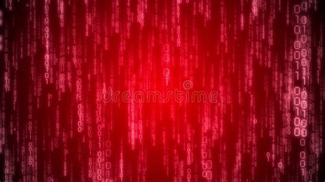 Red Binary Code Falling Down Matrix Concept 3d 4k Animation Stock Footage Video Of Number