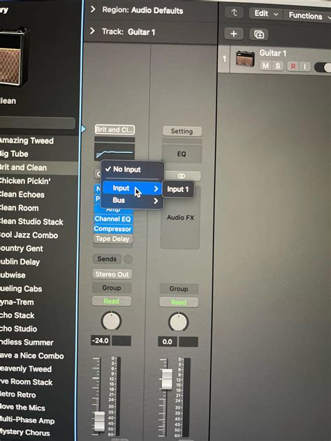 Logic Is Not Presenting Me With The Option To Select “input 2” Even
