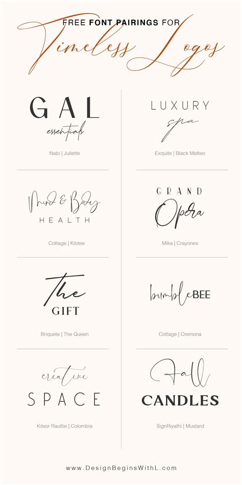 Free Font Pairings For Timeless Logo Design Timeless Logo Design Font Design Logo Graphic