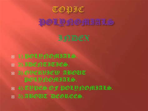 Polynomials Pptx Physics Science