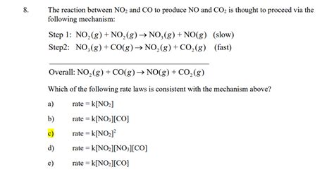 Solved The Reaction Between No2 And Co To Produce No And Co2