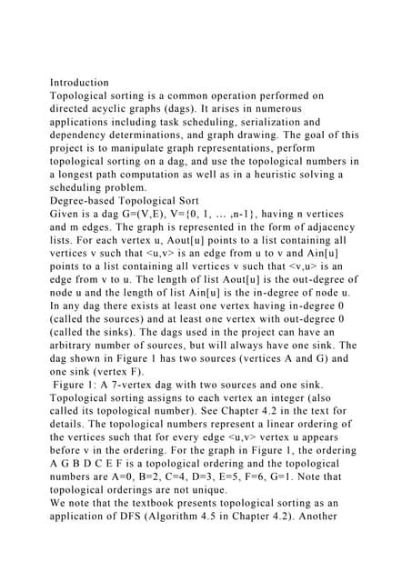 Introductiontopological Sorting Is A Common Operation Performed Docx