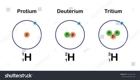 Three Isotopes Hydrogen Stock Vector Royalty Free 1922243198