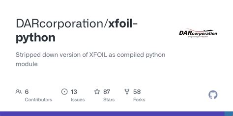 Github Darcorporationxfoil Python Stripped Down Version Of Xfoil As Compiled Python Module