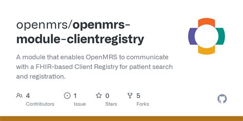 Github Openmrsopenmrs Module Clientregistry A Module That Enables
