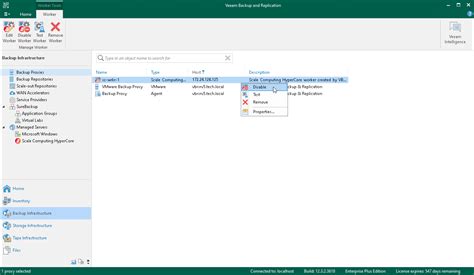 Enabling And Disabling Workers Veeam Plug In For Scale Computing Hypercore Guide