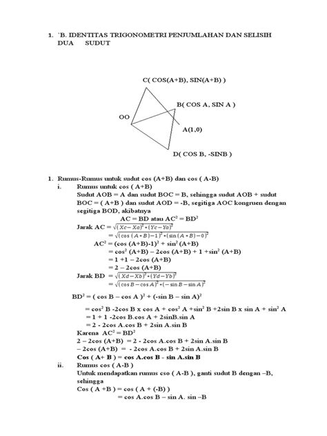Rumus Jumlah Dan Selisih Dua Sudut Pdf