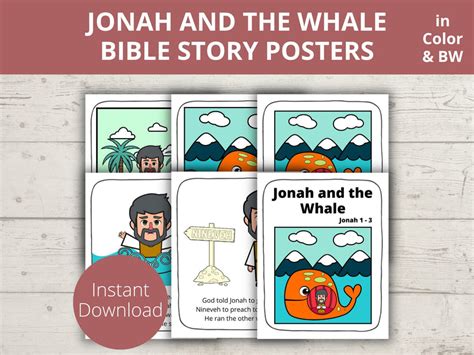 Jonah And The Whale Printable Posters And Coloring Pages Stored Up