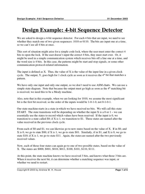Sequence Detect Example Pdf Areas Of Computer Science Applied