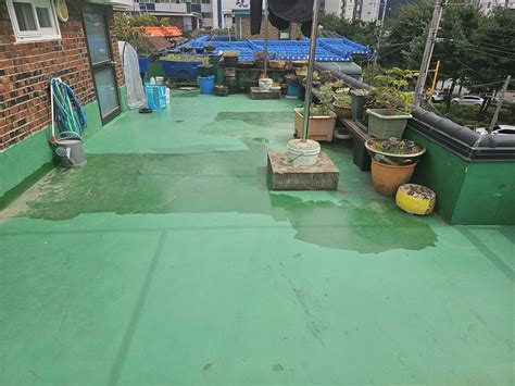 우레탄제거 후 천년방수 옥상시공 한스페인트