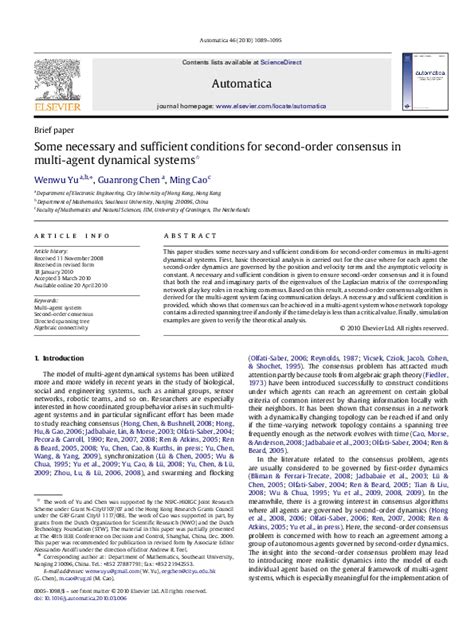 Pdf Some Necessary And Sufficient Conditions For Second Order