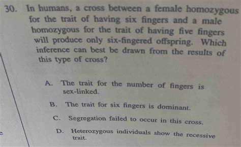 Solved 30 In Humans A Cross Between A Female Homozygous For The