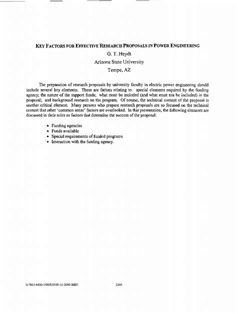 Key Factors For Effective Research Proposals In Power Engineering