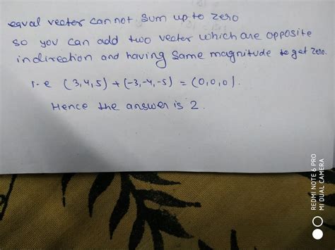 Minimum Number Of Coplanar Vectors Of Equal Magnitude Whose Vector